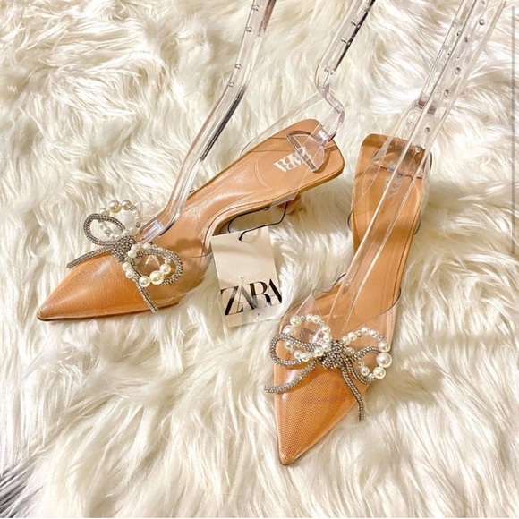 Zara | Shoes | Zara Vinyl Pointedheelssandals | Poshmark